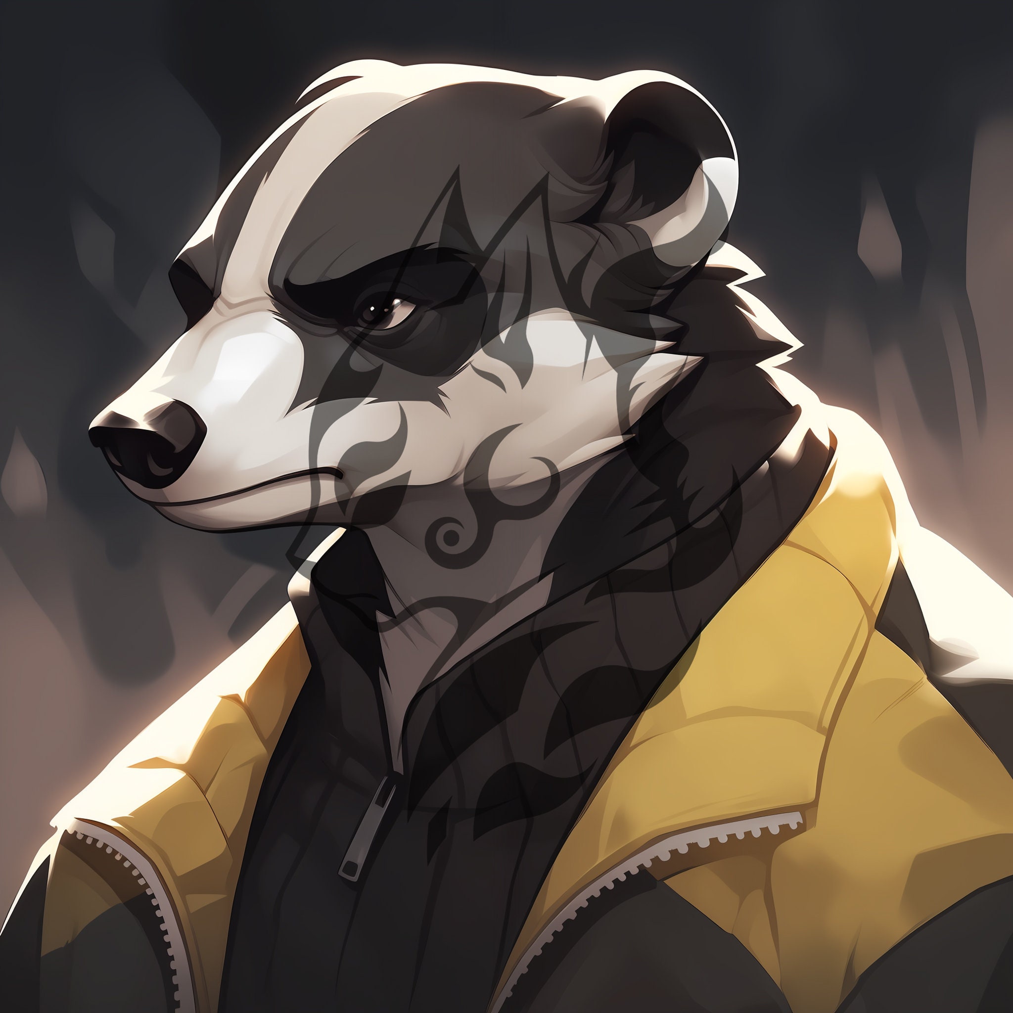 Badger Furry Fursona Profile Pic PFP - Digital Download HD Image ...