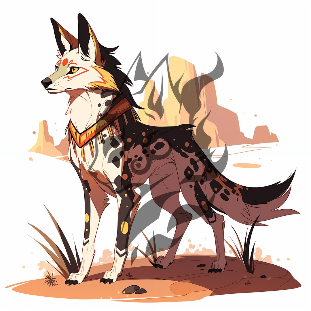 Magical Coyote Adoptable Character - Digital Download HD Image - Unique ...