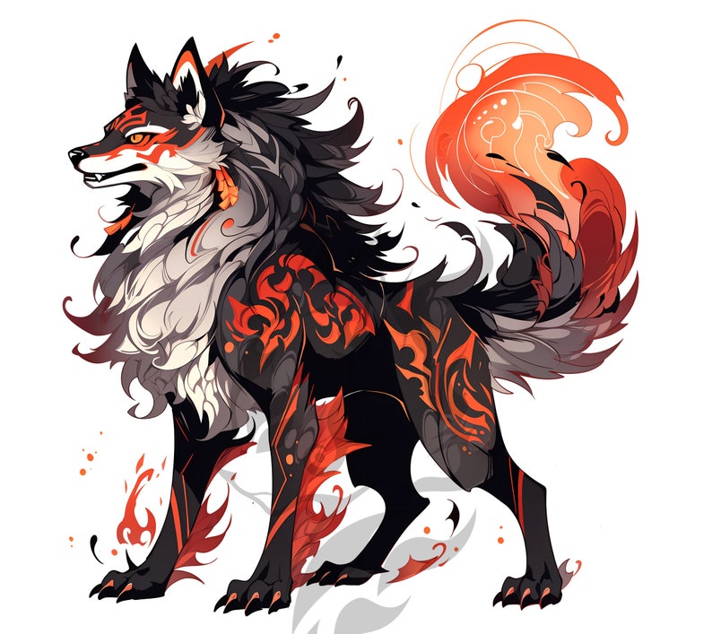 Wolf Oni Adoptable Character - Digital Download HD Image - Beautiful ...