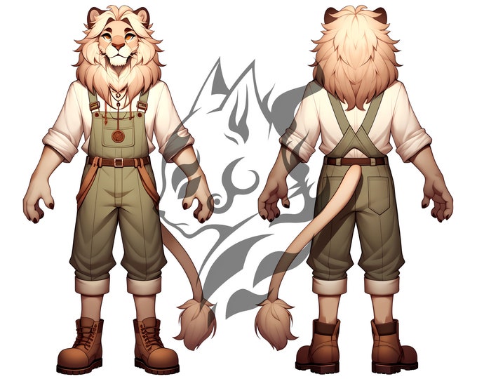 Gardener Lion Furry Adoptable Character Digital Download HD Image - Etsy UK