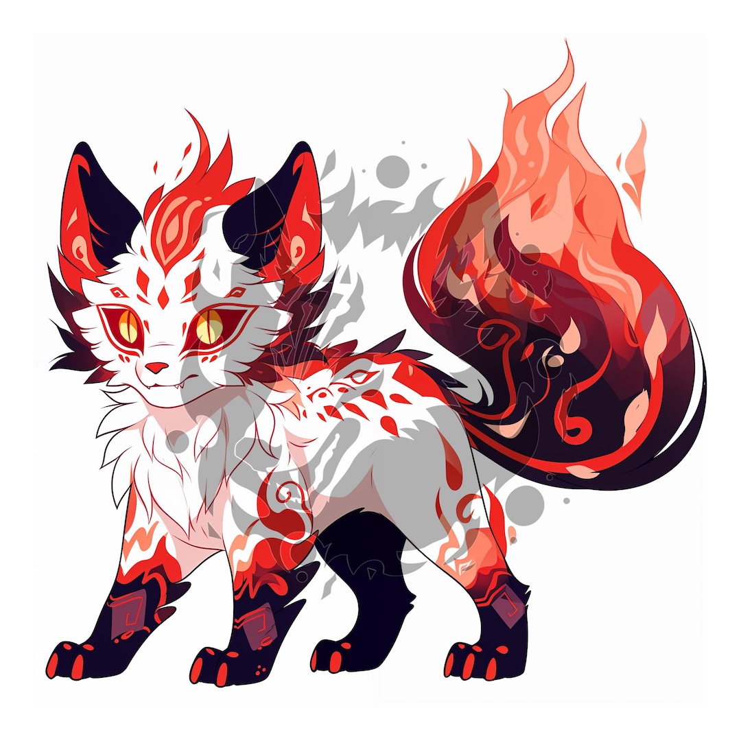 Demon Cat Adoptable Character - Digital Download HD Image - Cute ...
