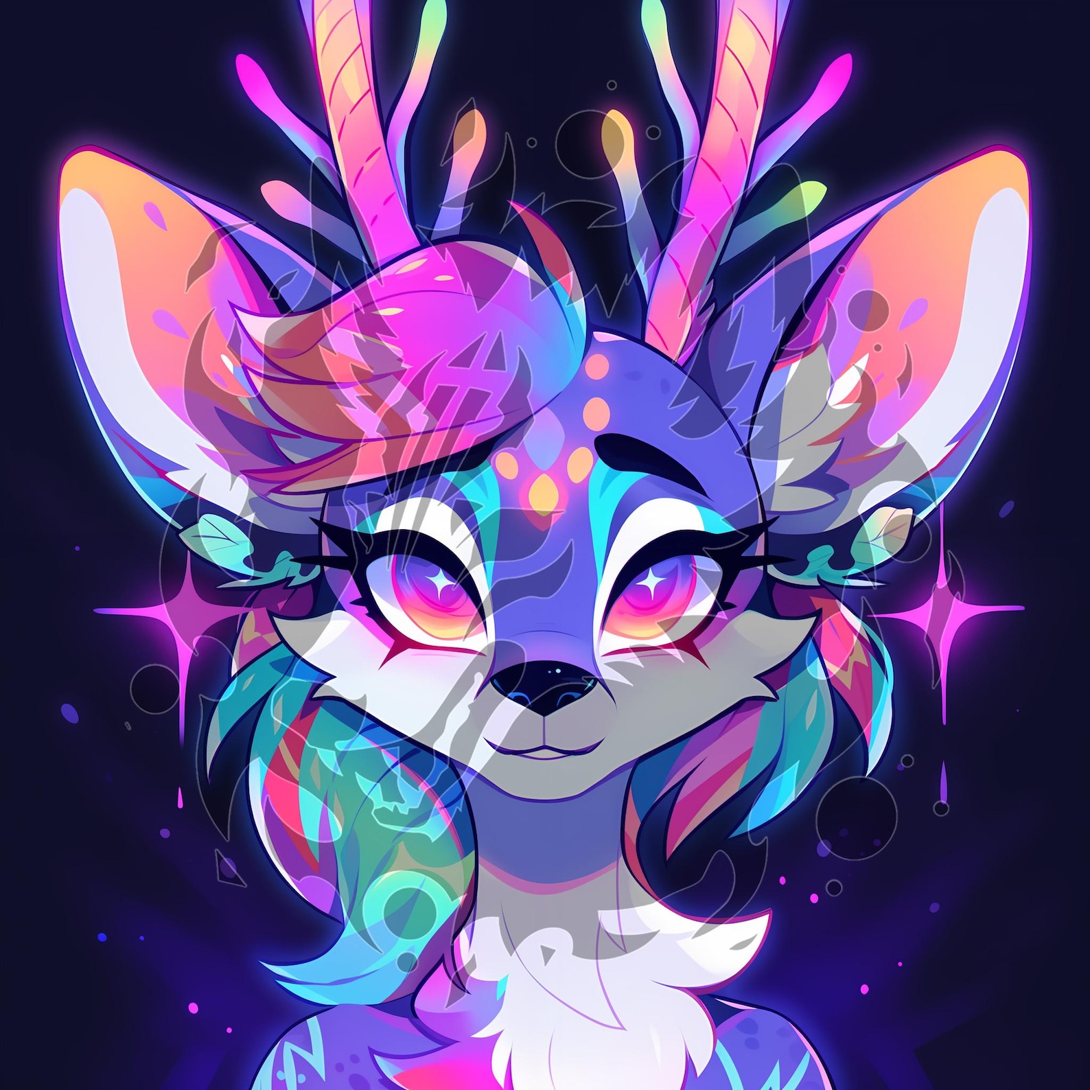 Animated Deer Profile Pic - Digital Download HD Image - Unique One of a ...