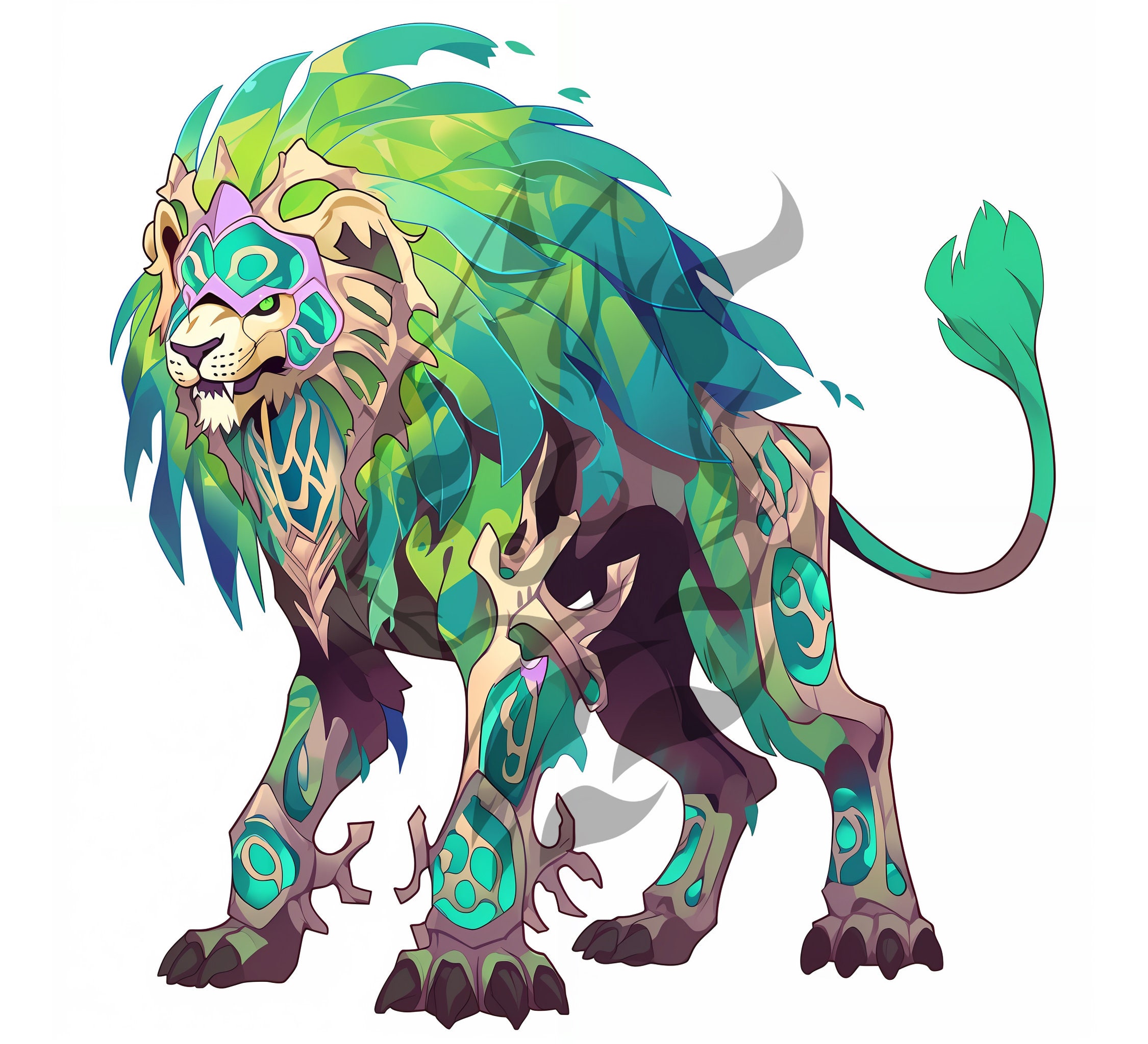Cursed Lion Adoptable Character Digital Download HD Image - Etsy
