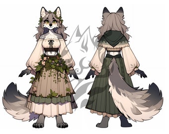 Anthro Wolf Furry Adoptable Character - Digital Download HD Image - Y2k ...