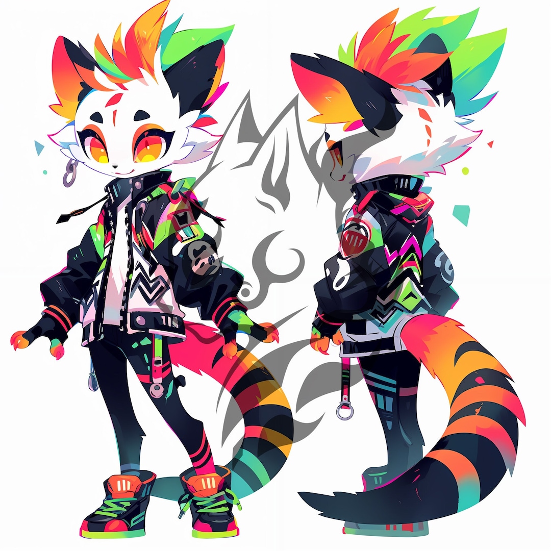 Colorful Lemur Furry Adoptable Character Digital Download HD Image - Etsy