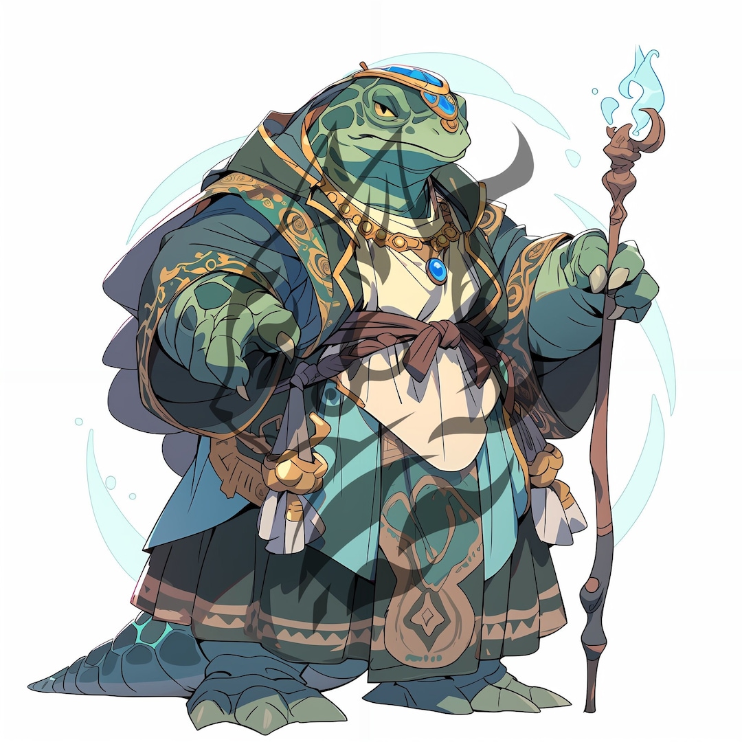 Tortle Wizard Adoptable Character - Digital Download HD Image - Unique ...