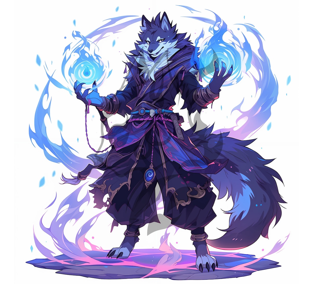 Wolf Sorcerer Adoptable Character - Digital Download HD Image - Wizard ...