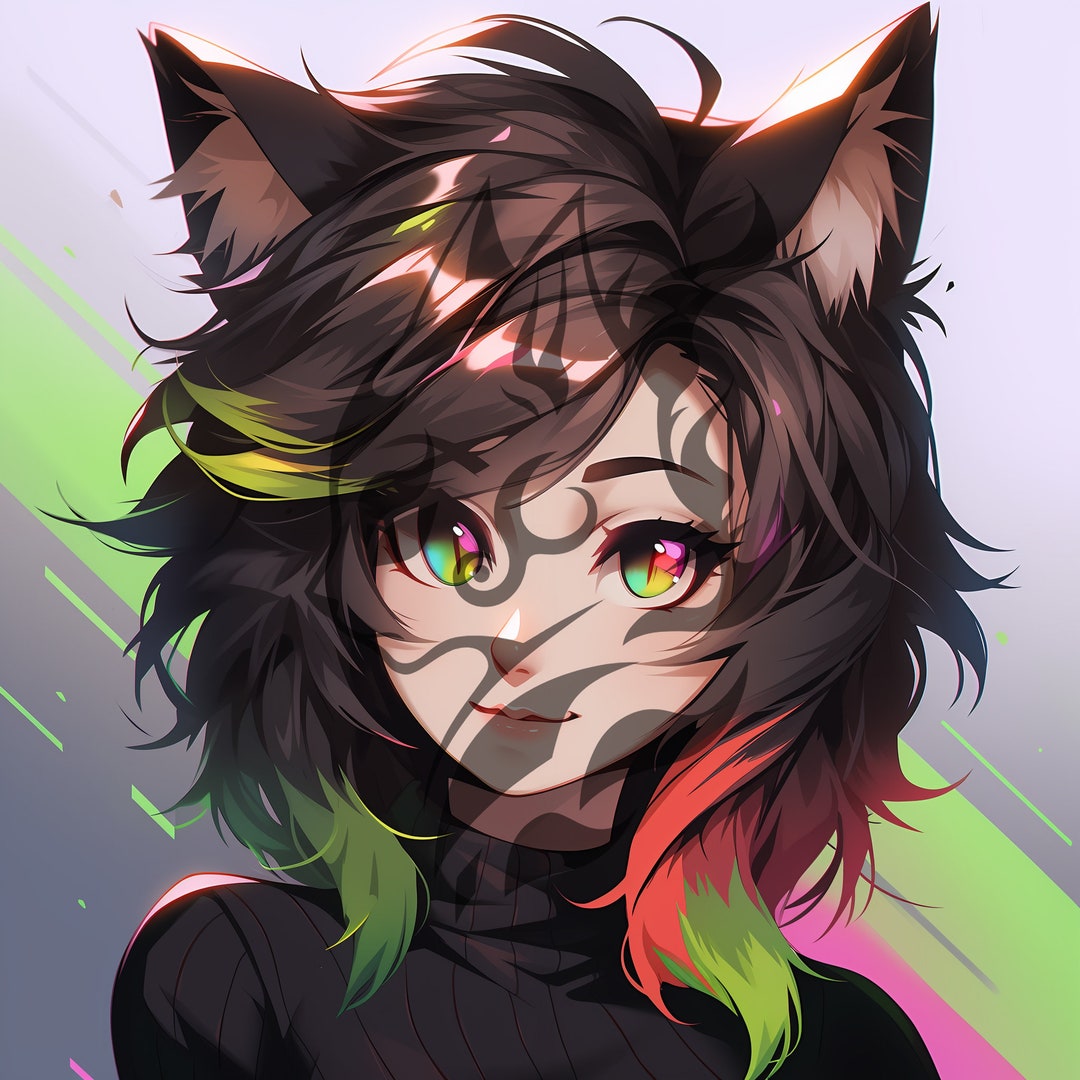 Wolf Kemonomimi Profile Pic PFP Digital Download HD Image Tattoo Design ...
