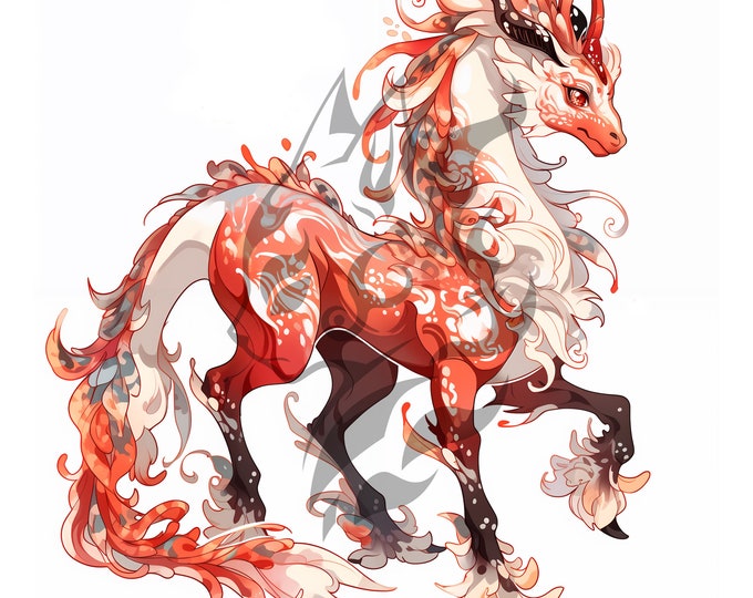 Kirin Adoptable Character - Digital Download HD Image - Qilin Unicorn ...