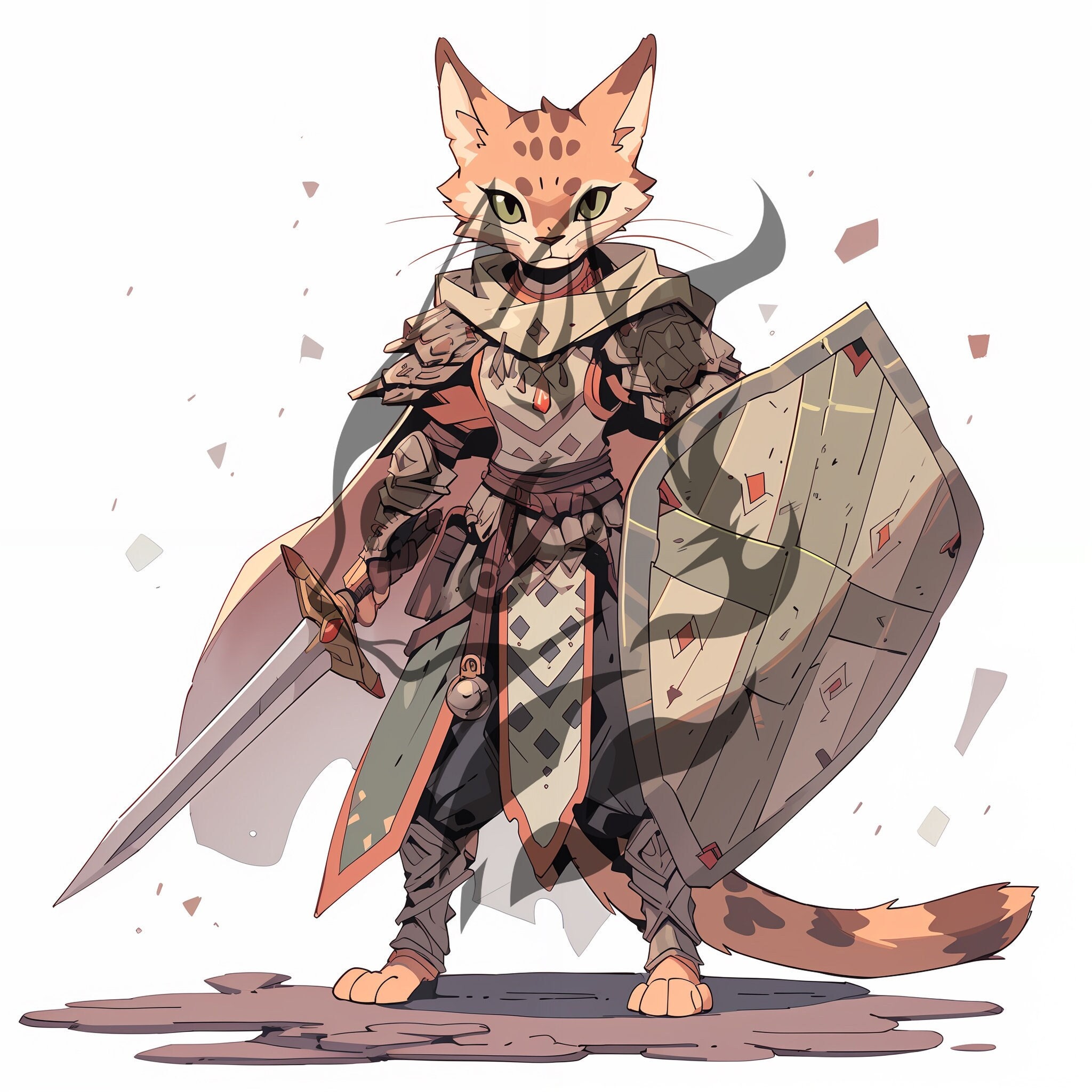 Tabaxi Cat Fighter Adoptable Character - Digital Download HD Image ...