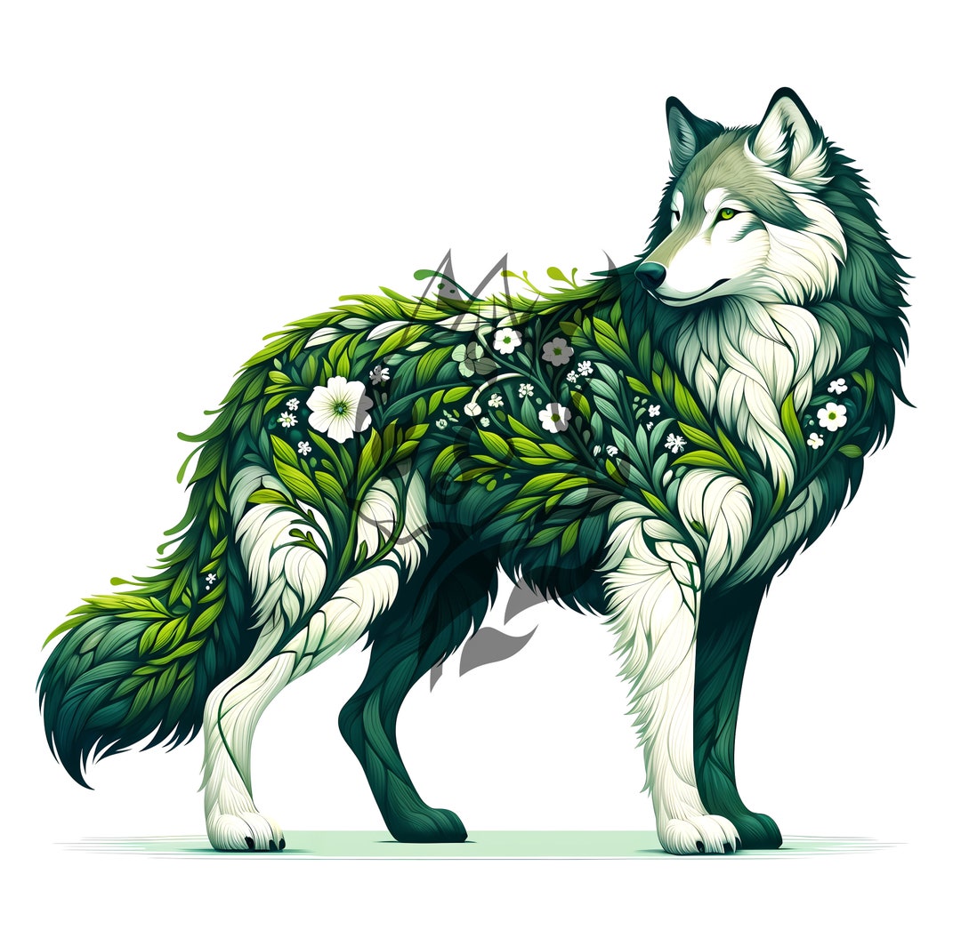 Nature Wolf Adoptable Character - Digital Download HD Image - Tattoo ...
