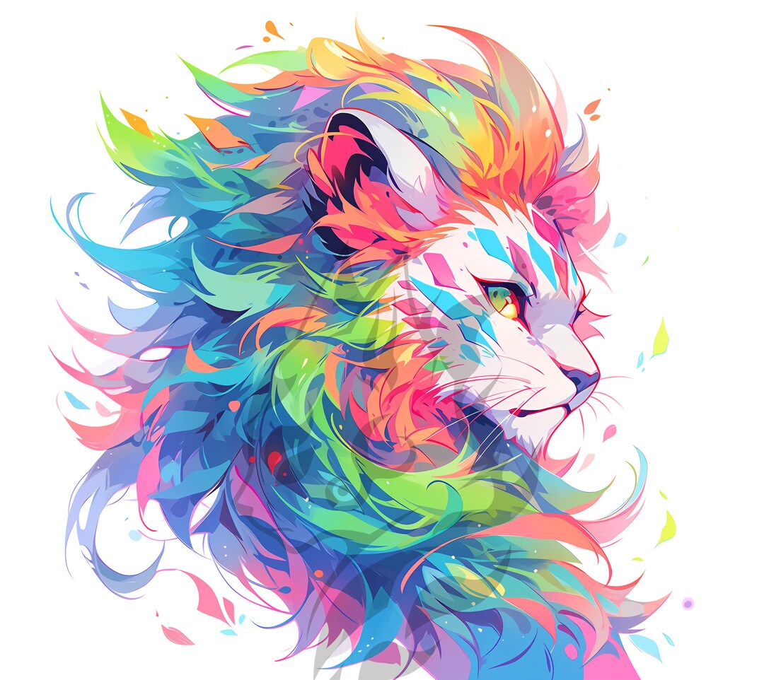 Colorful Feline Profile Pic PFP Digital Download HD Image Unique One of ...