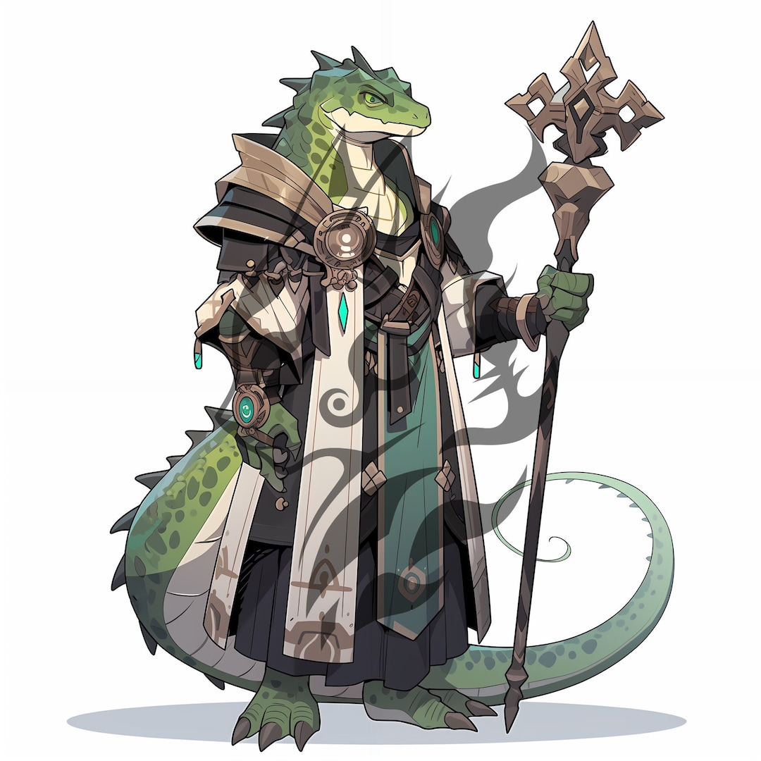 Lizardfolk Cleric Adoptable Character Digital Download HD Image TTRPG ...
