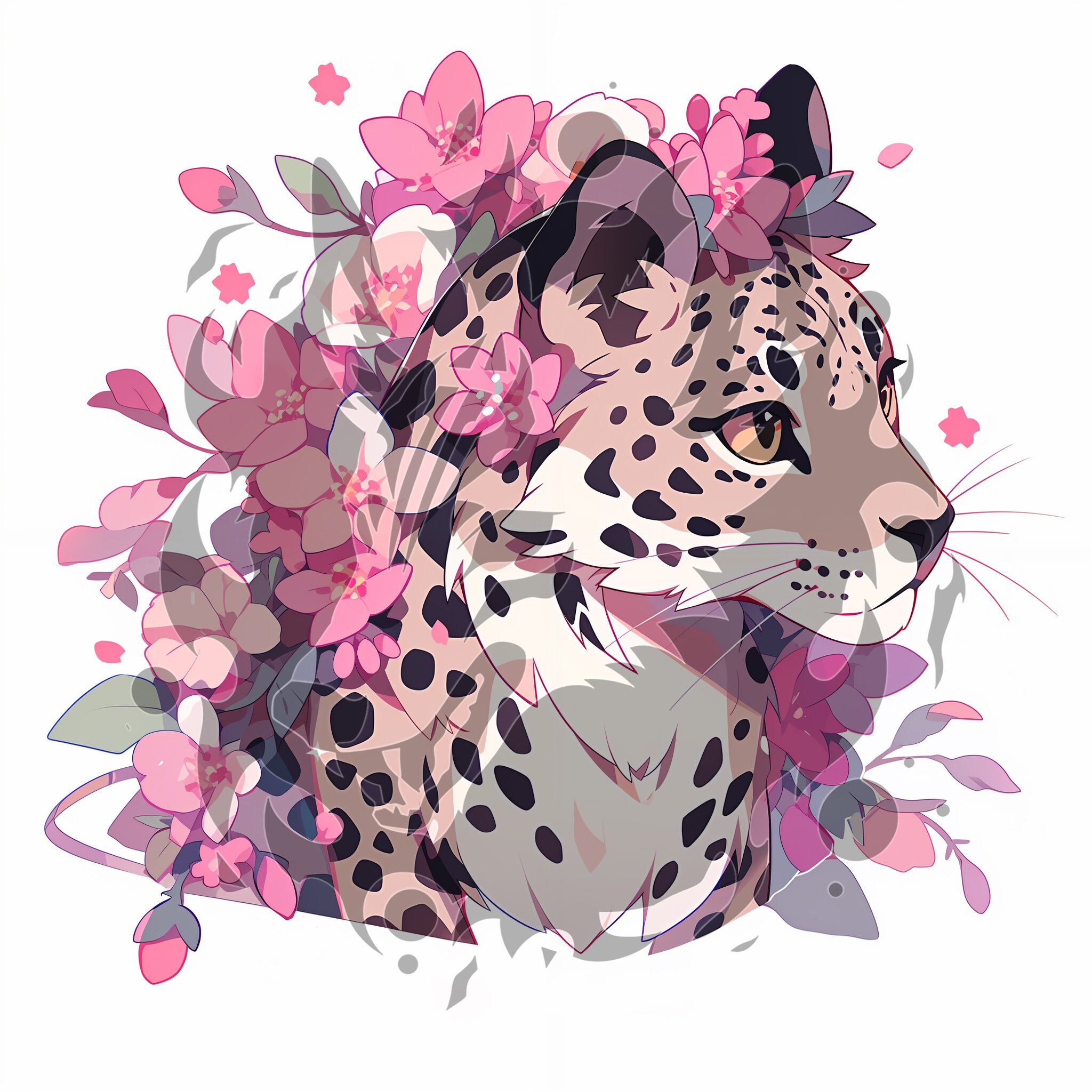 Sakura Leopard Profile Pic Digital Download HD Image Unique One of a ...