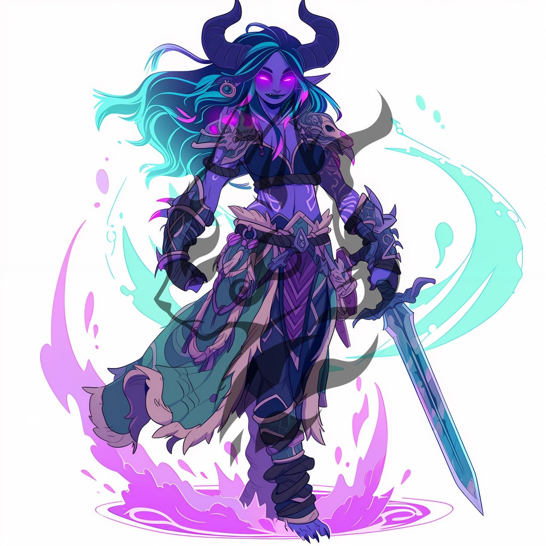 Tiefling Barbarian Adoptable Character Digital Download HD Image Unique ...