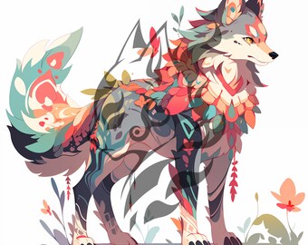 Air Elemental Wolf Adoptable Character Digital Download HD Image - Etsy