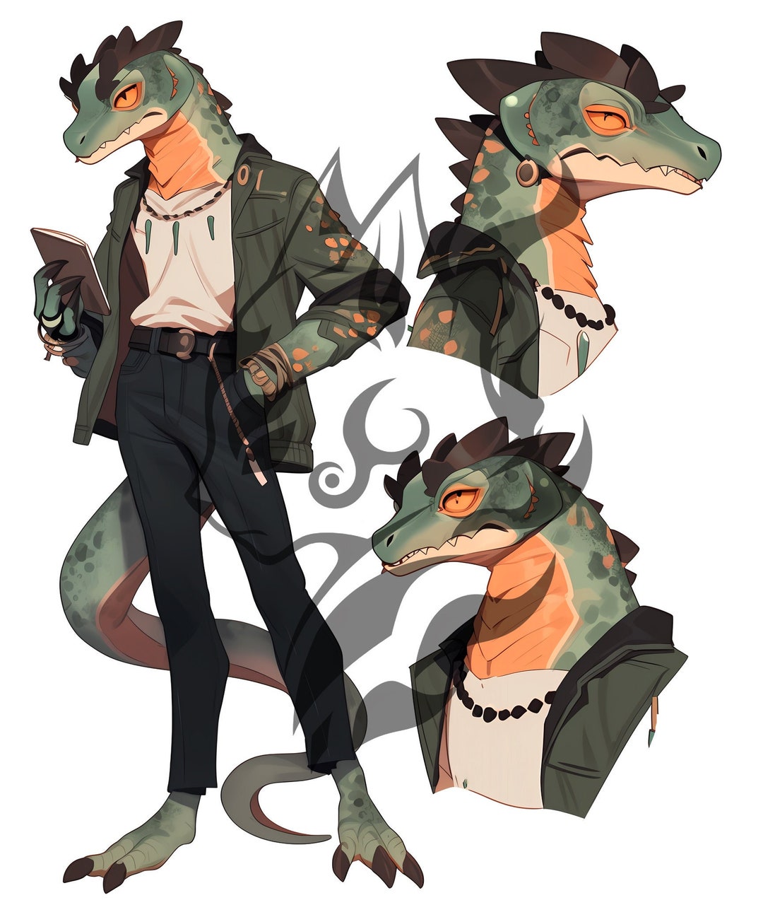 Lizard Anthro Adoptable Character Digital Download HD Image Unique ...