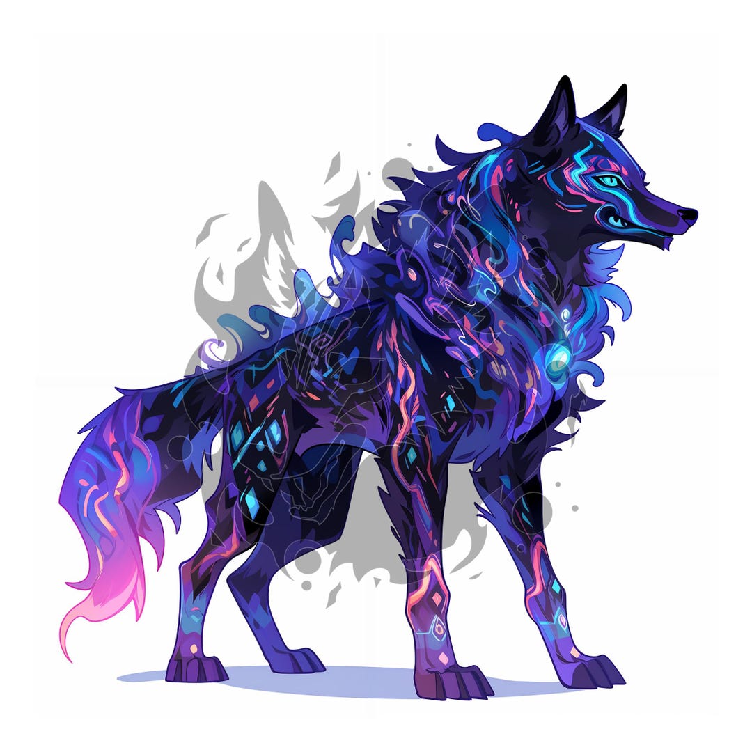 Glitch Wolf Adoptable Character - Digital Download HD Image - Beautiful ...