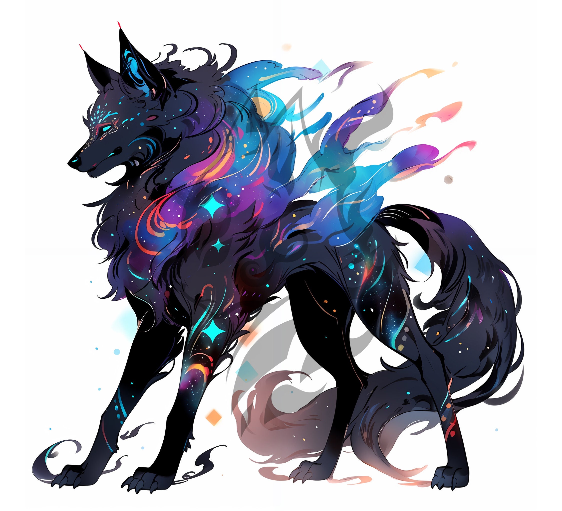 Cosmic Wolf Adoptable Character - Digital Download HD Image - Unique ...
