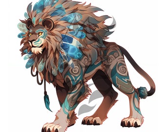 Air Elemental Lion Adoptable Character Digital Download HD Image Unique ...