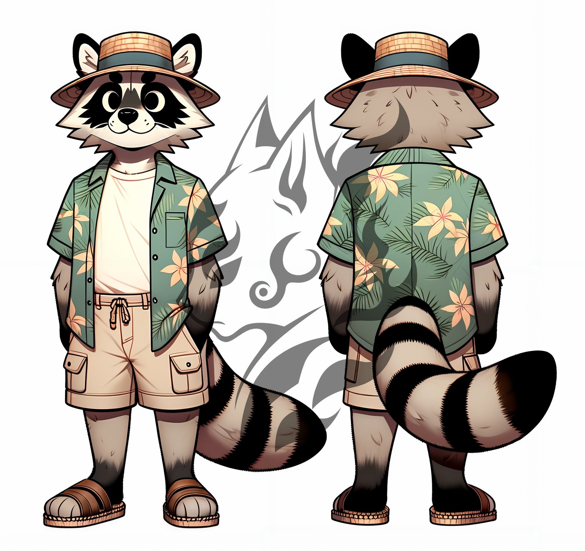 Vacation Raccoon Furry Adoptable Character Digital Download - Etsy