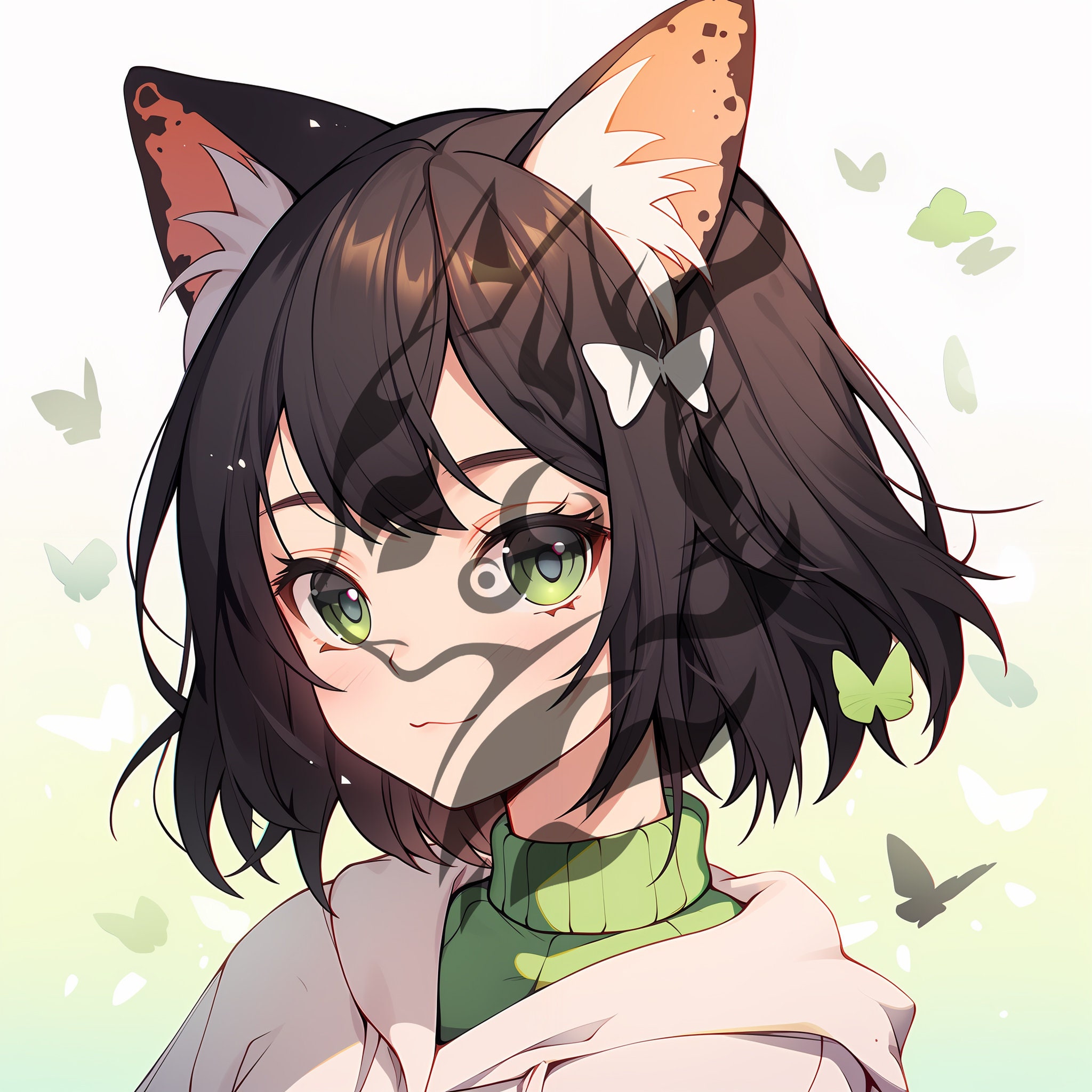 Cat Kemonomimi Profile Pic PFP Digital Download HD Image Tattoo Design ...