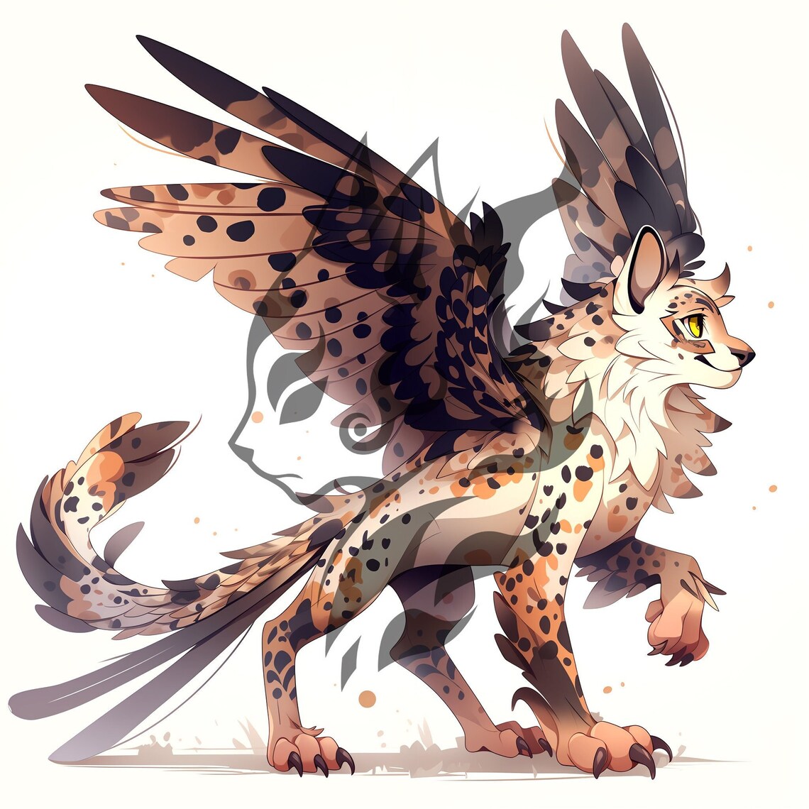 Winged Cat Adoptable Character Digital Download HD Image - Etsy