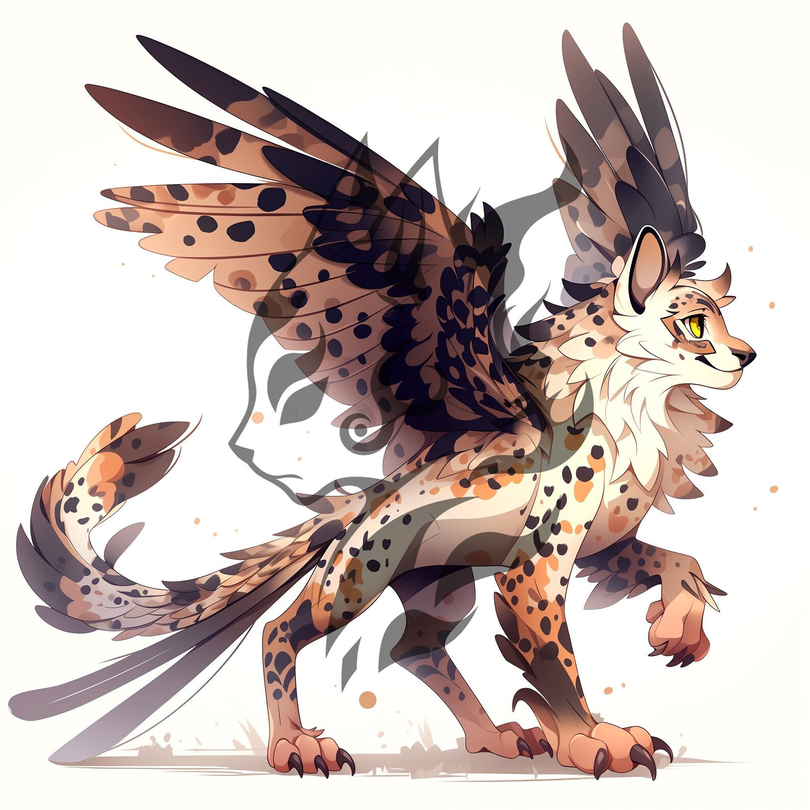 Winged Cat Adoptable Character Digital Download HD Image - Etsy