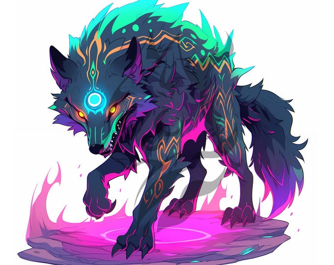 Cursed Wolf Adoptable Character - Digital Download HD Image - Etsy