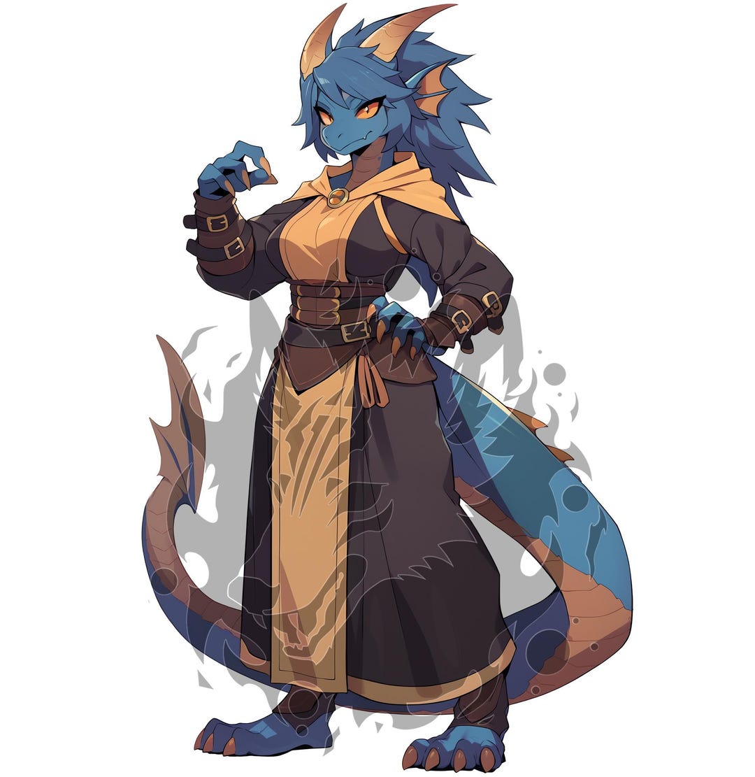 Lizardfolk Monk Adoptable Character - Digital Download HD Image ...