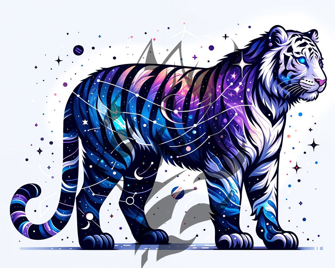 Constellation Tiger Tattoo Design Digital Download HD Image - Etsy