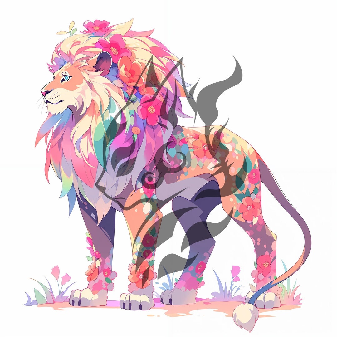 Nature Elemental Lion Adoptable Character Digital Download HD Image - Etsy