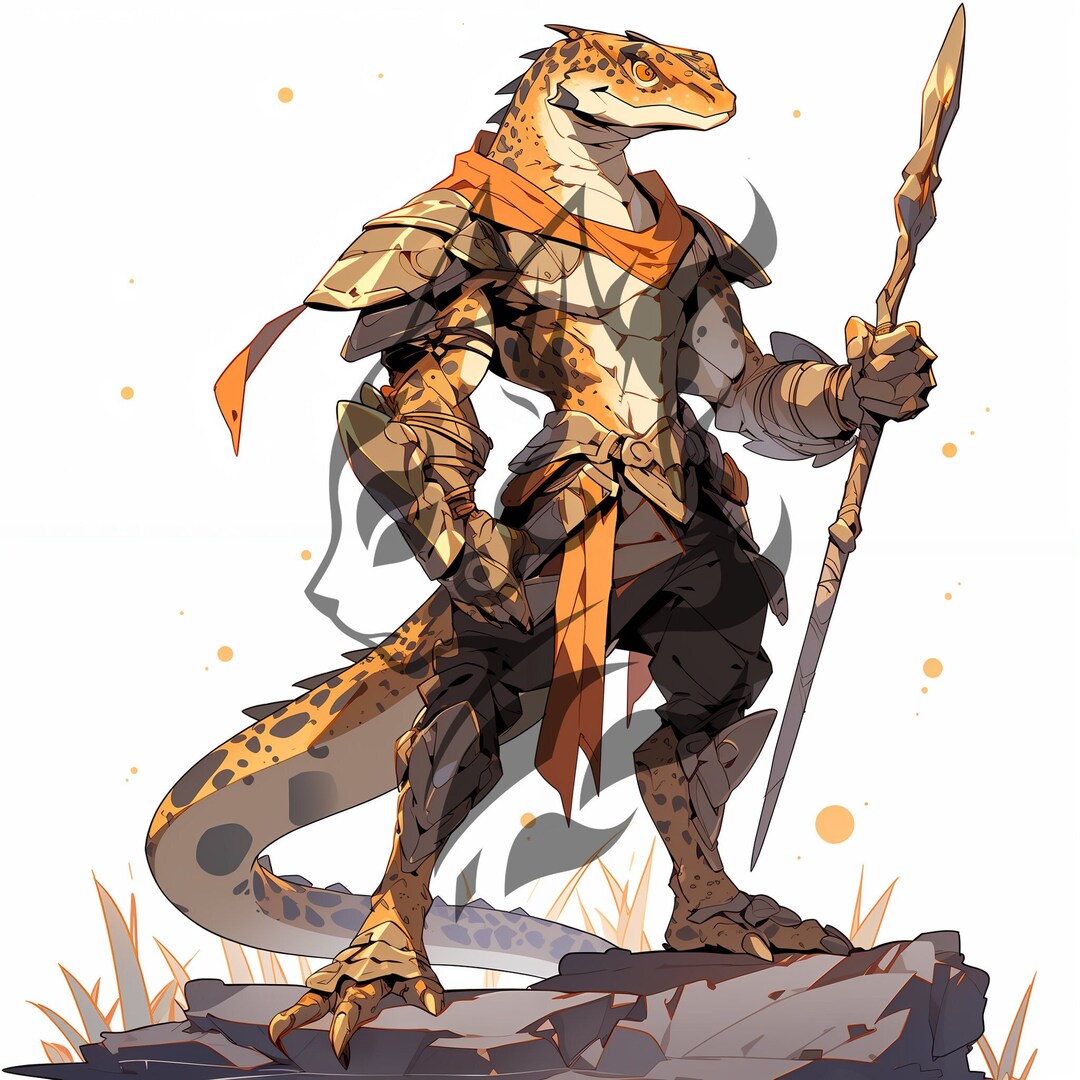 Lizardfolk Monk Adoptable Character - Digital Download HD Image ...