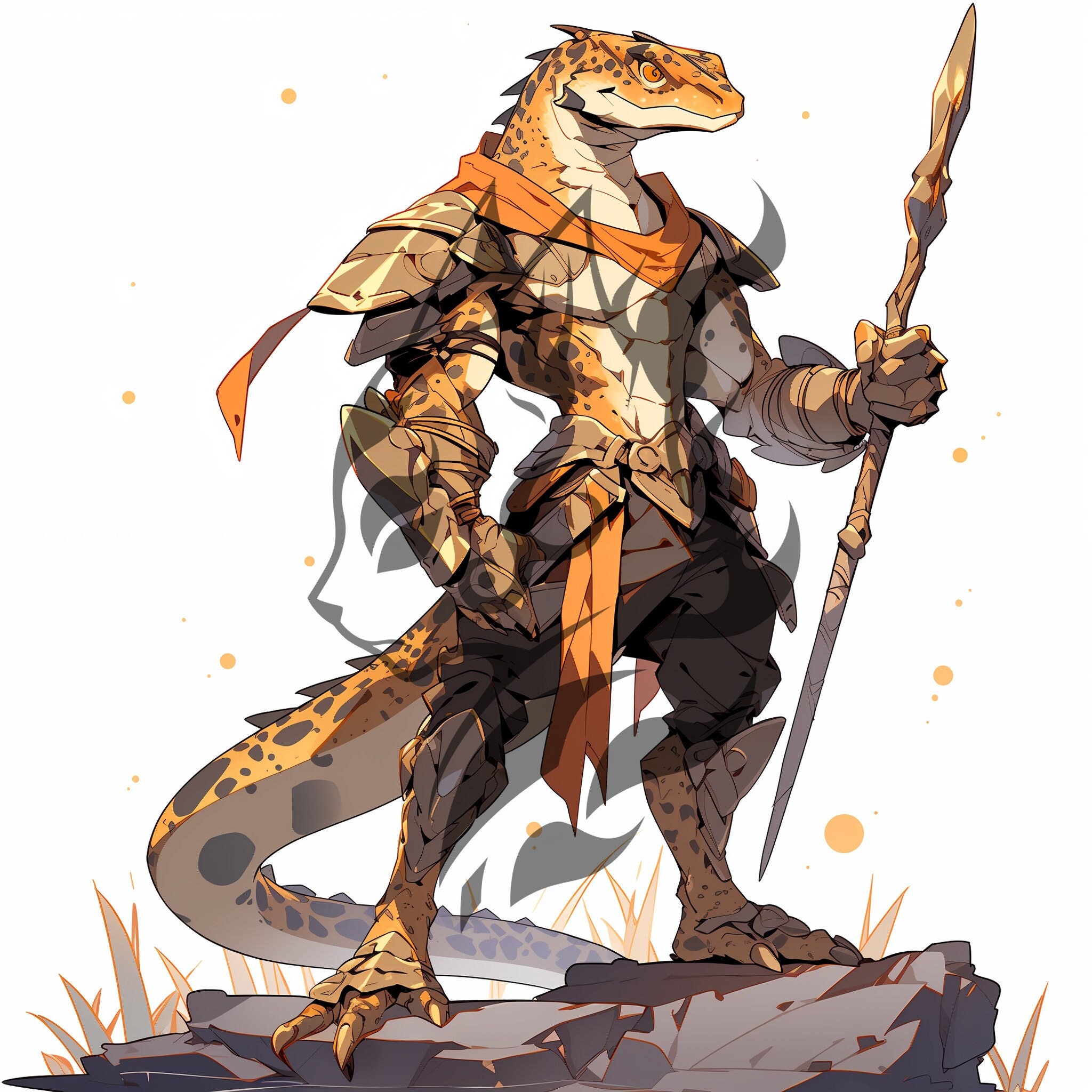 Lizardfolk Monk Adoptable Character Digital Download HD Image - Etsy