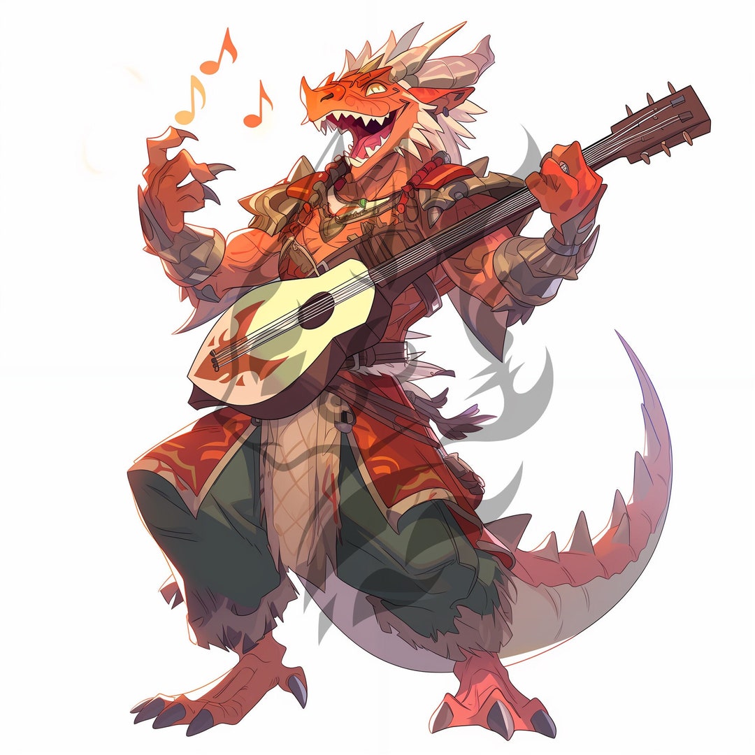 Dragonborn Bard Adoptable Character Digital Download HD Image - Etsy