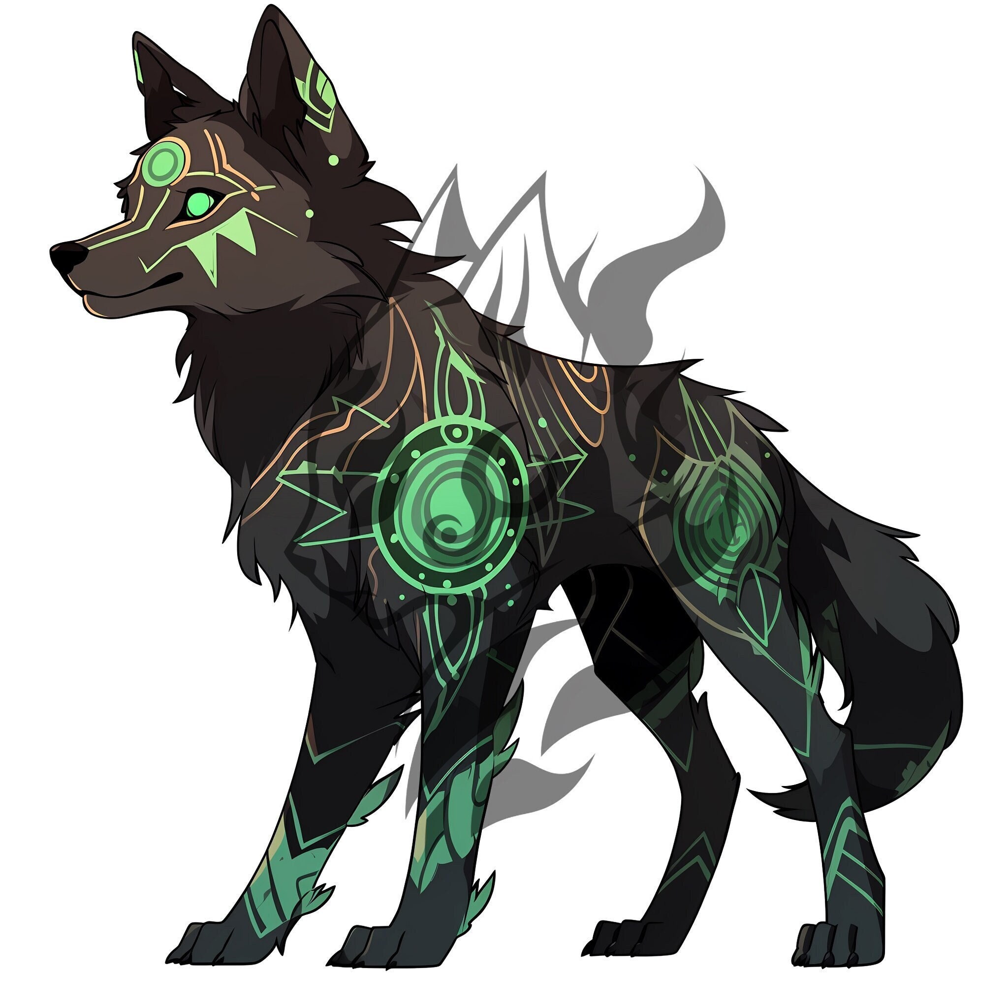 Mysterious Wolf Adoptable Character Digital Download HD Image - Etsy