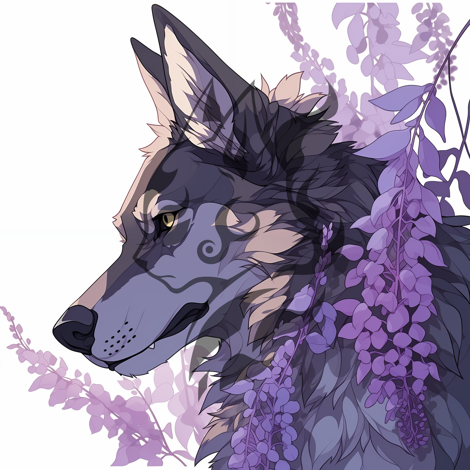 Wisteria Wolf Profile Pic PFP Digital Download HD Image - Etsy UK