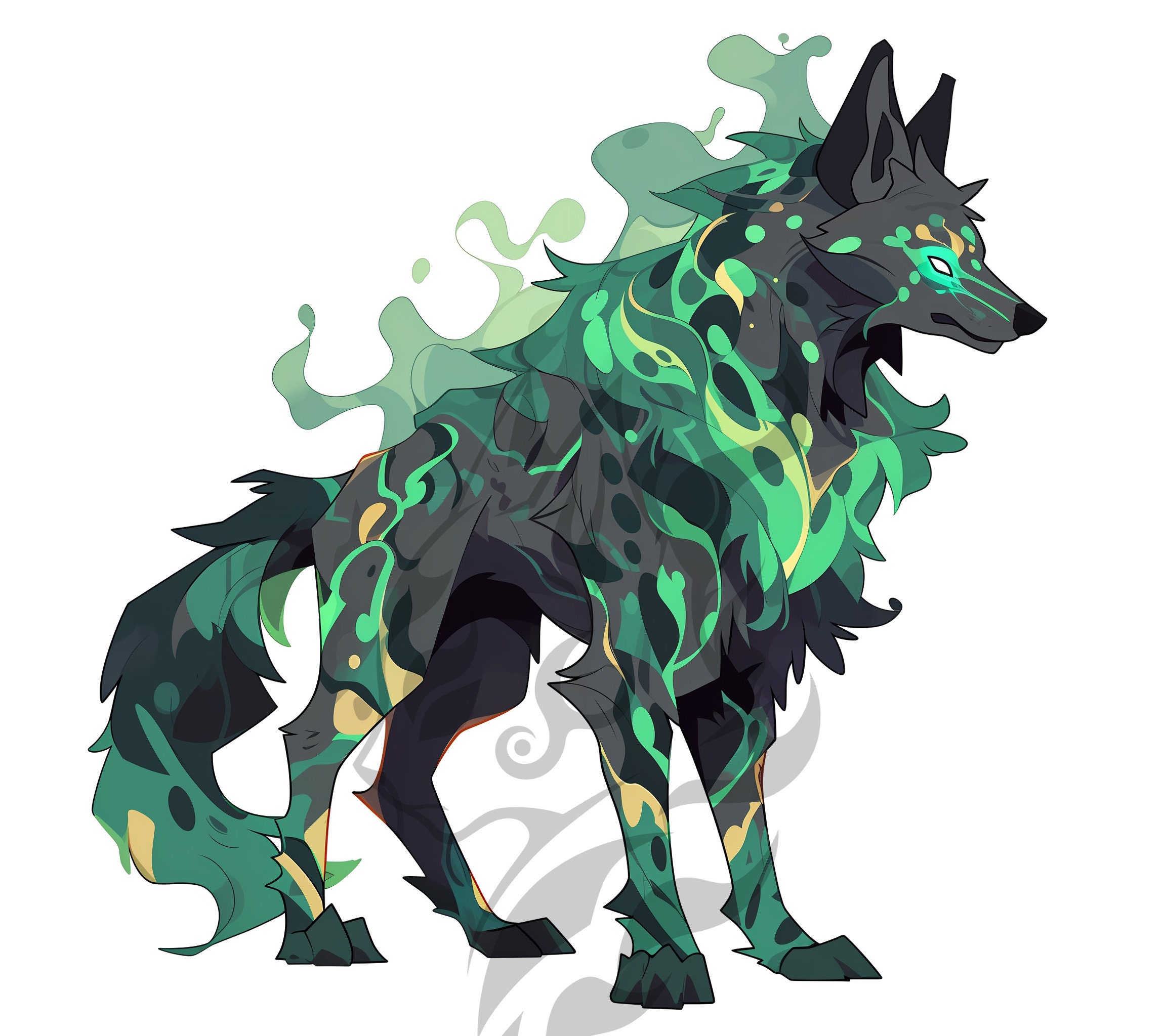 Poison Wolf Adoptable Character - Digital Download HD Image - Beautiful Unique Animal OC Adopt ...