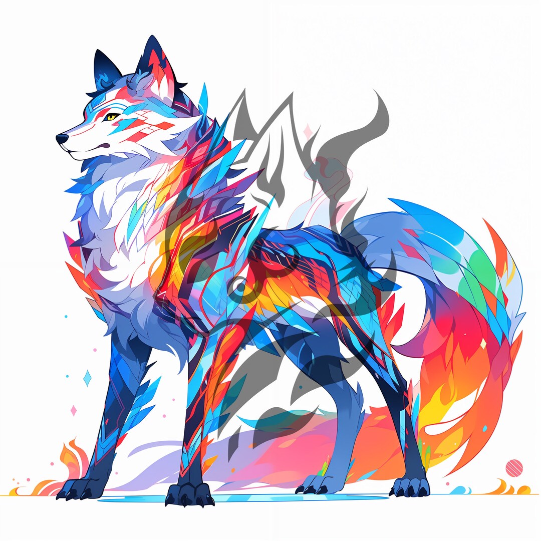 Magical Wolf Adoptable Character - Digital Download HD Image - Etsy