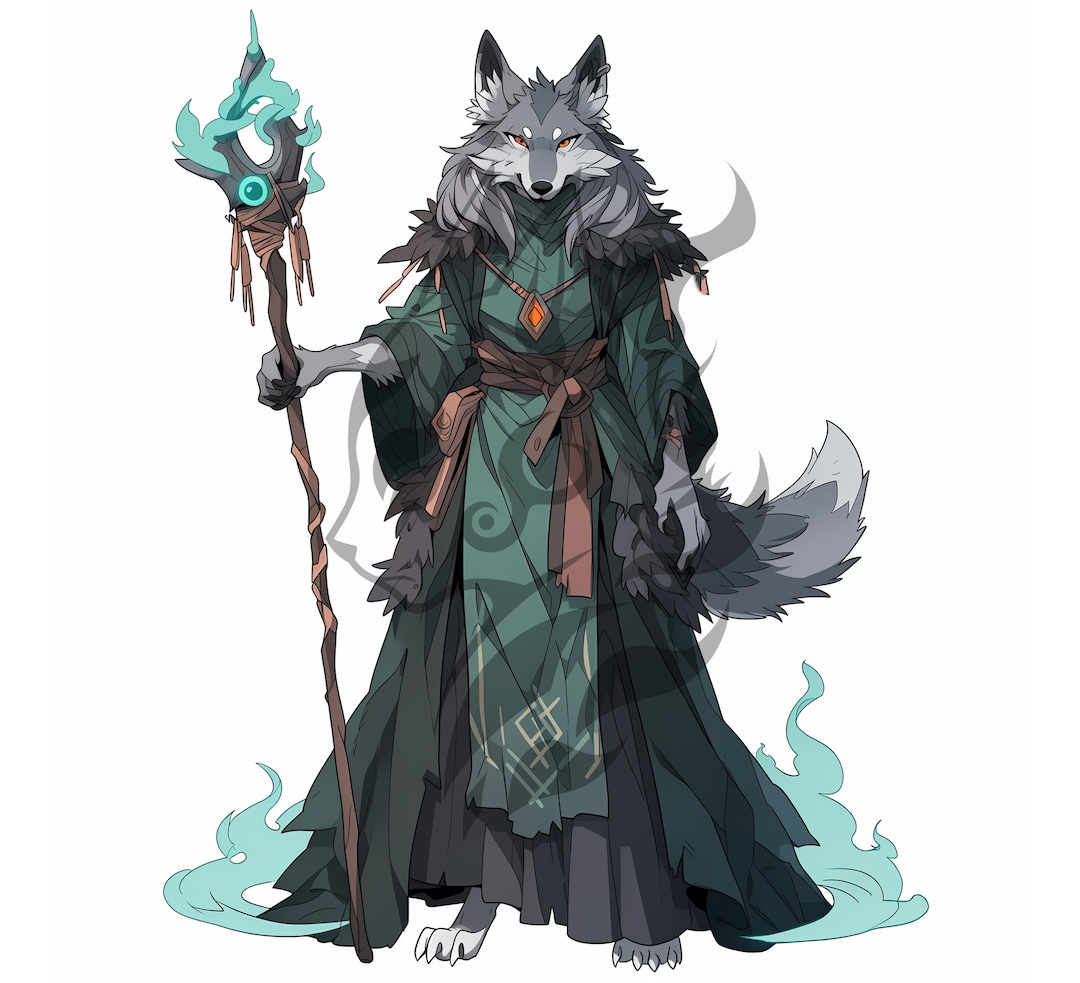 Wolf Cleric Adoptable Character - Digital Download HD Image - Wizard ...