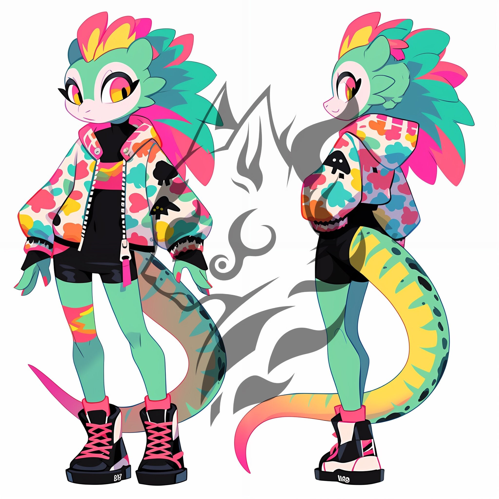 Colorful Lizard Anthro Adoptable Character Digital Download HD Image - Etsy