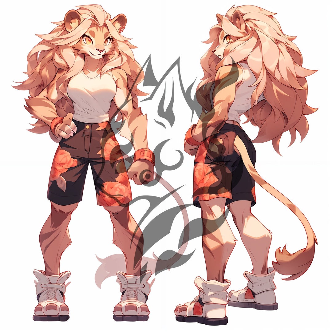 Strong Lioness Furry Adoptable Character - Digital Download HD Image - Etsy