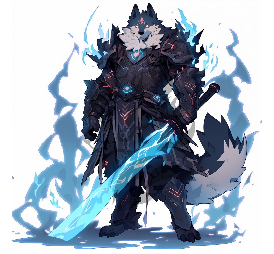 Wolf Fighter Adoptable Character - Digital Download HD Image - Warrior ...