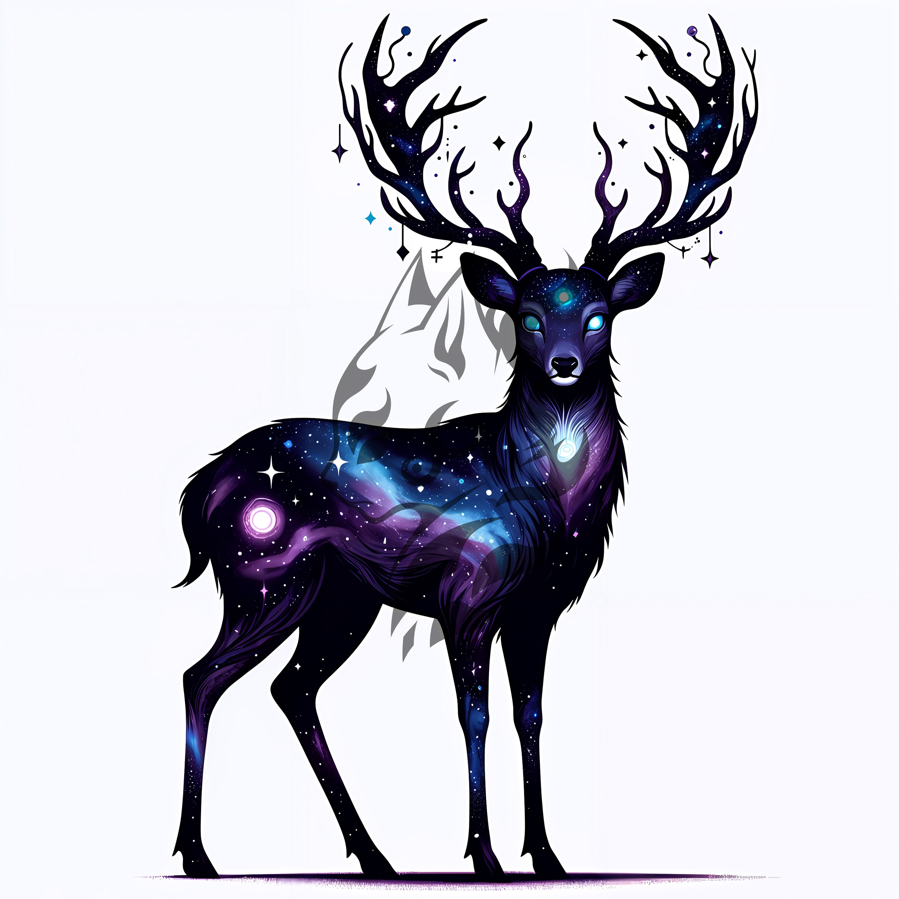 Space Deer Tattoo Design - Digital Download HD Image - Unique Original Picture for Avatar, User ...