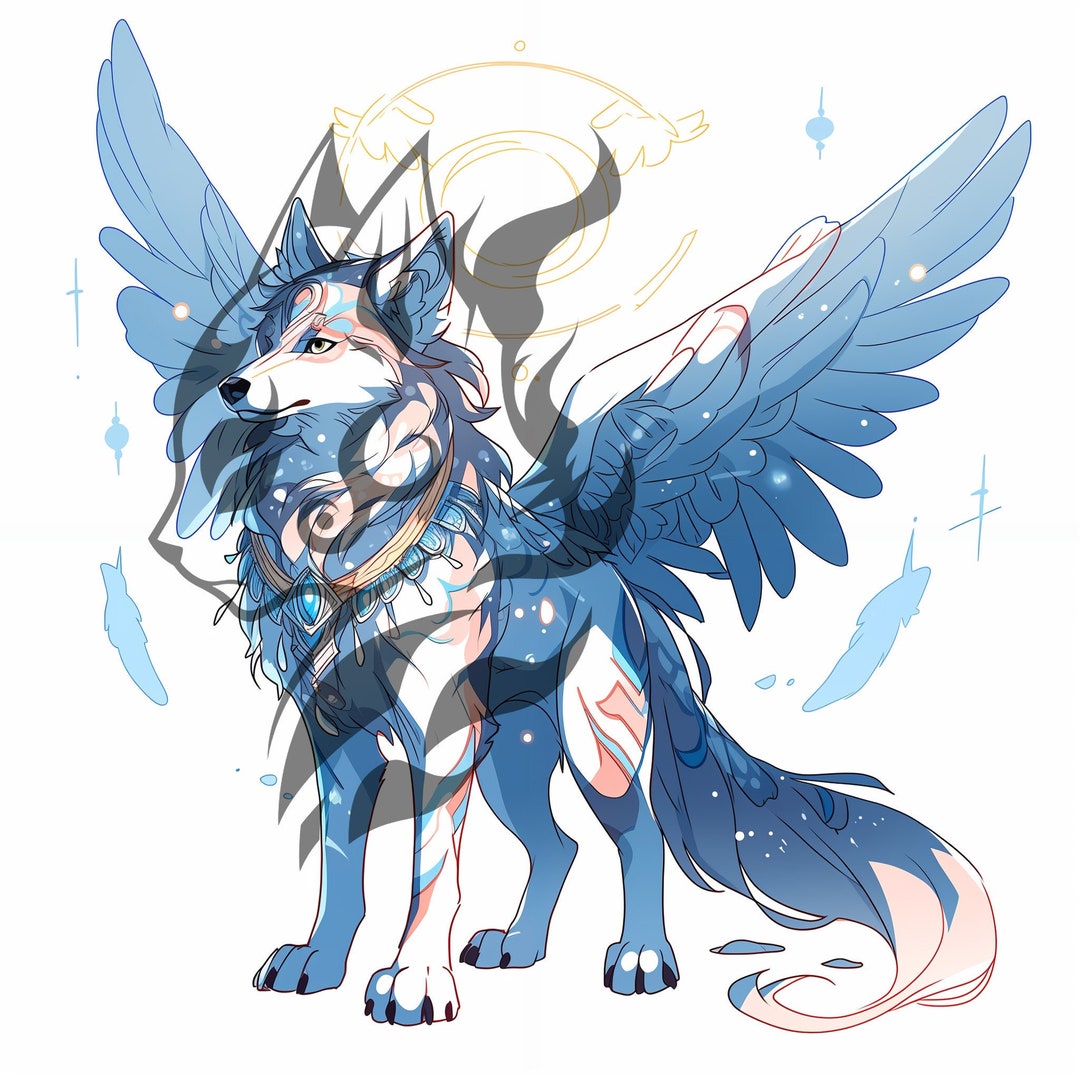 Winged Wolf Adoptable Character Digital Download HD Image Unique ...