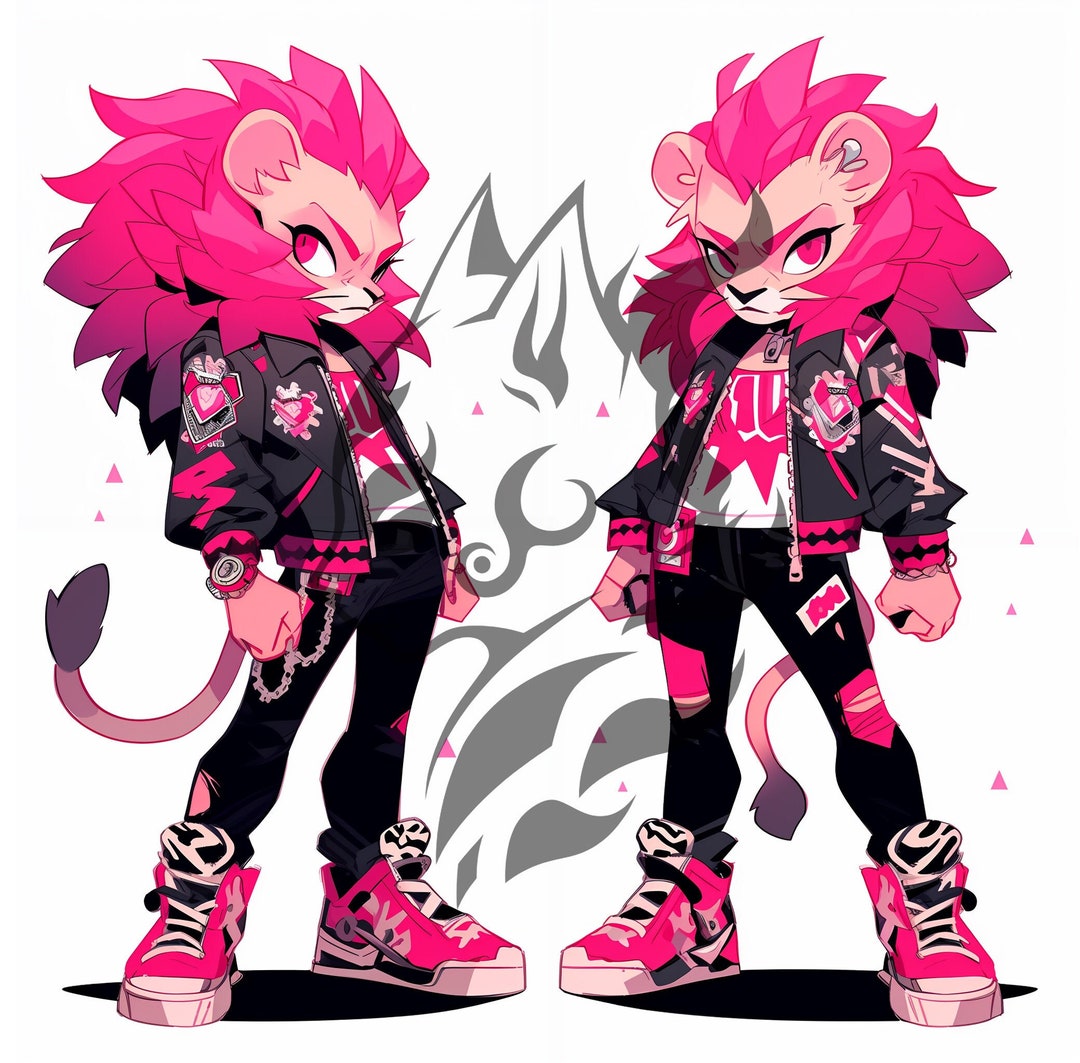 Pink Lion Furry Adoptable Character Digital Download HD Image - Etsy
