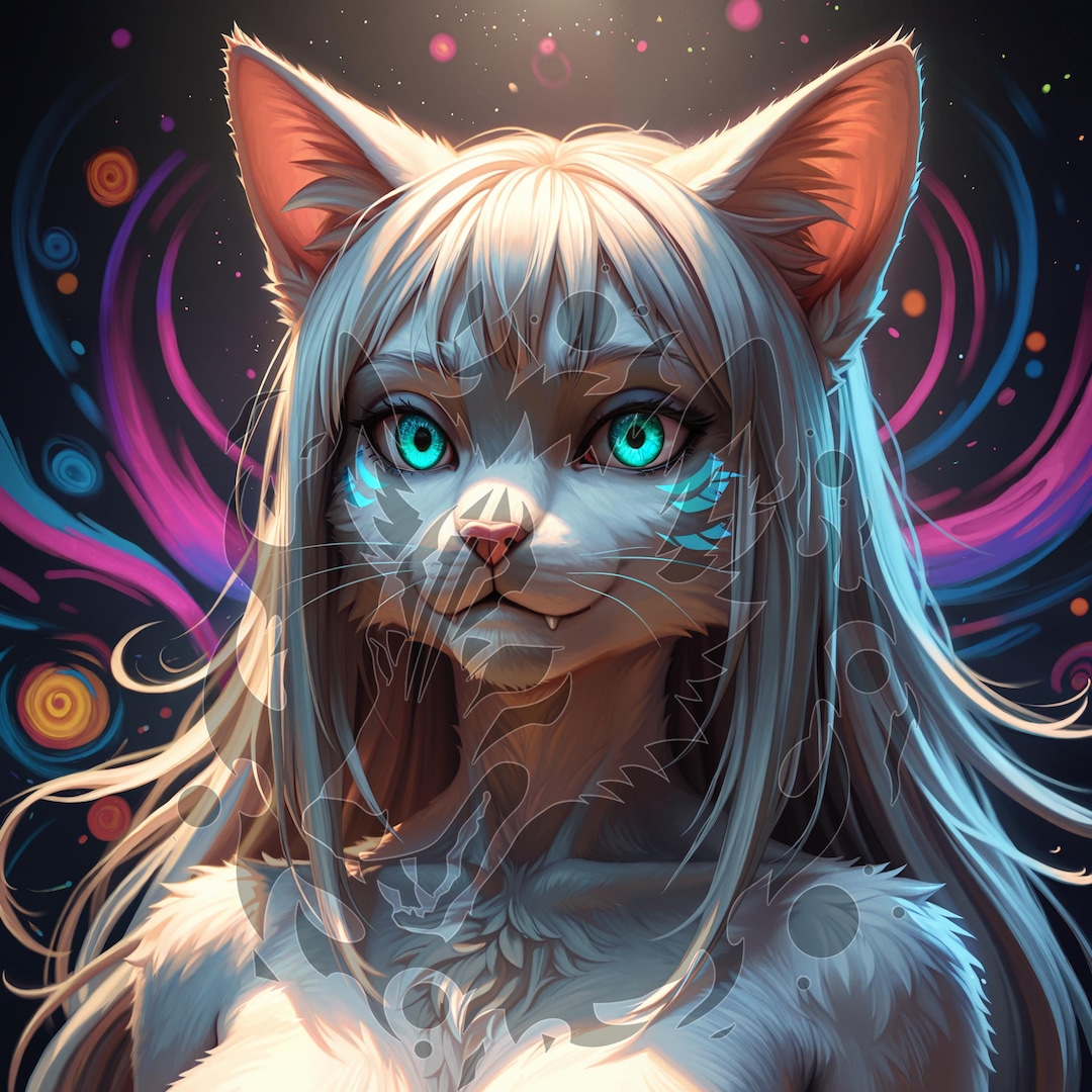 Anthro Cat Girl Fursona Adoptable Character - Digital Download HD Image ...