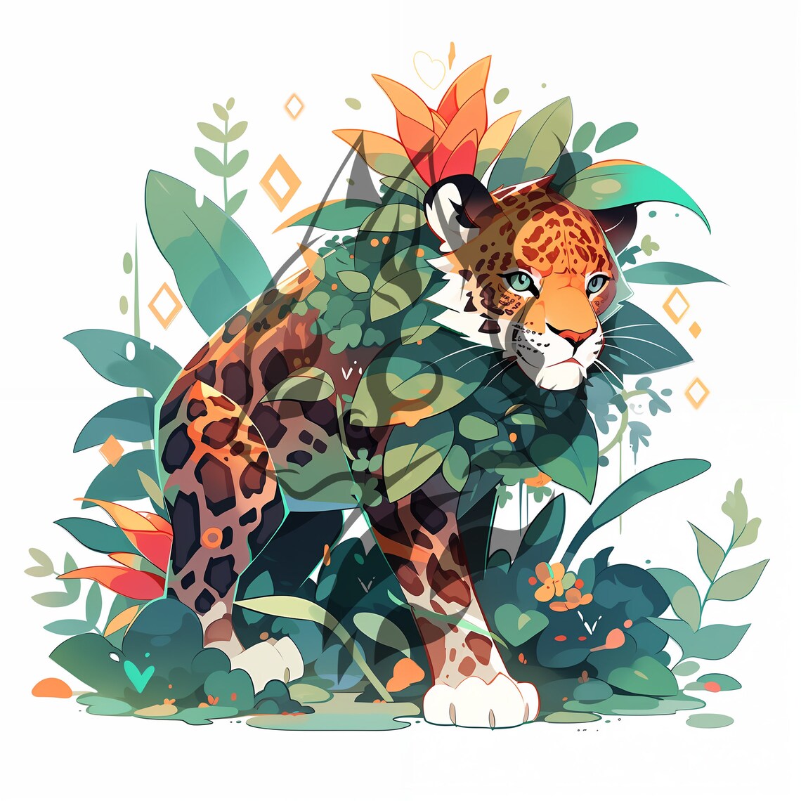 Tropical Jaguar Profile Pic PFP - Digital Download HD Image - Unique ...