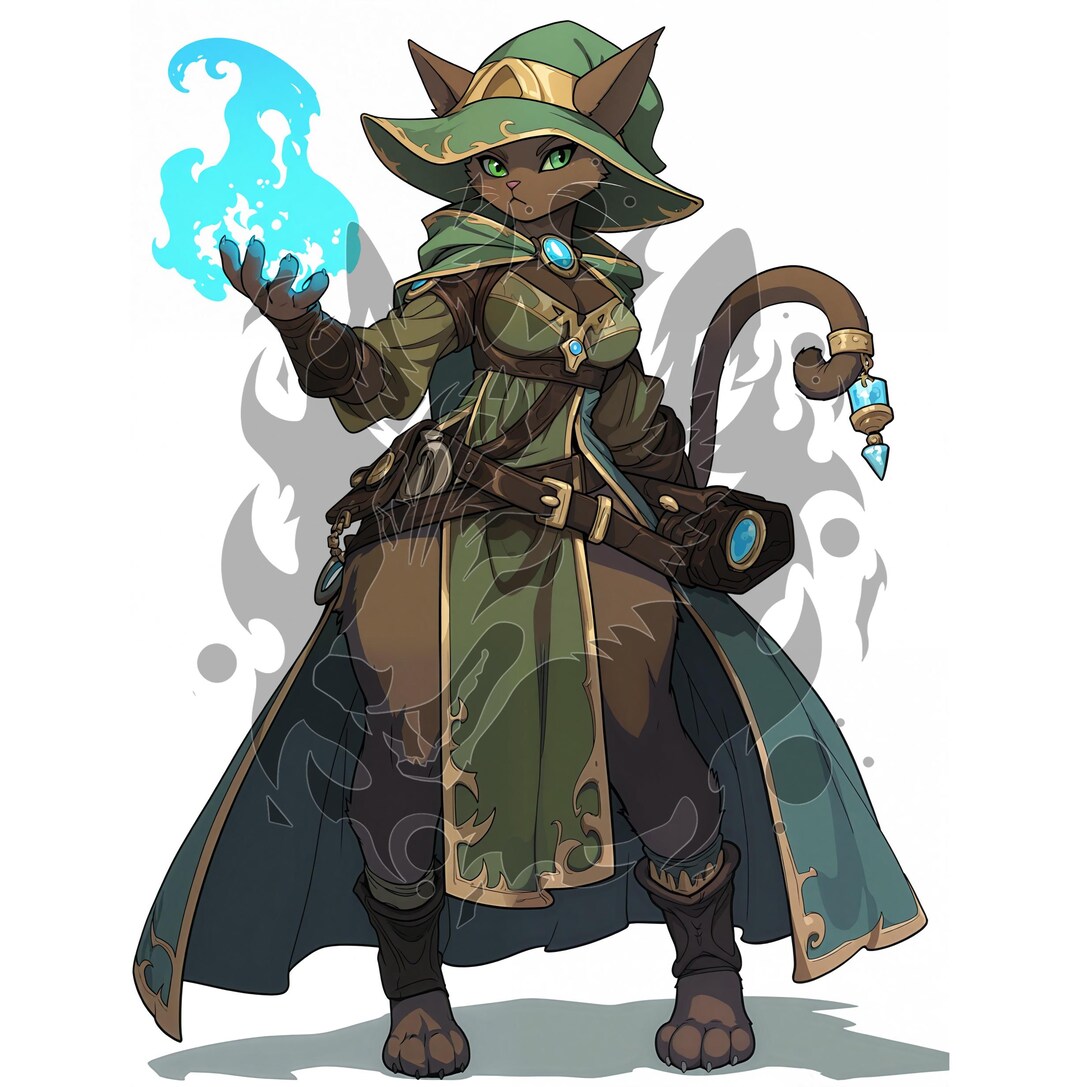 Tabaxi Sorcerer Adoptable Character - Digital Download HD Image ...