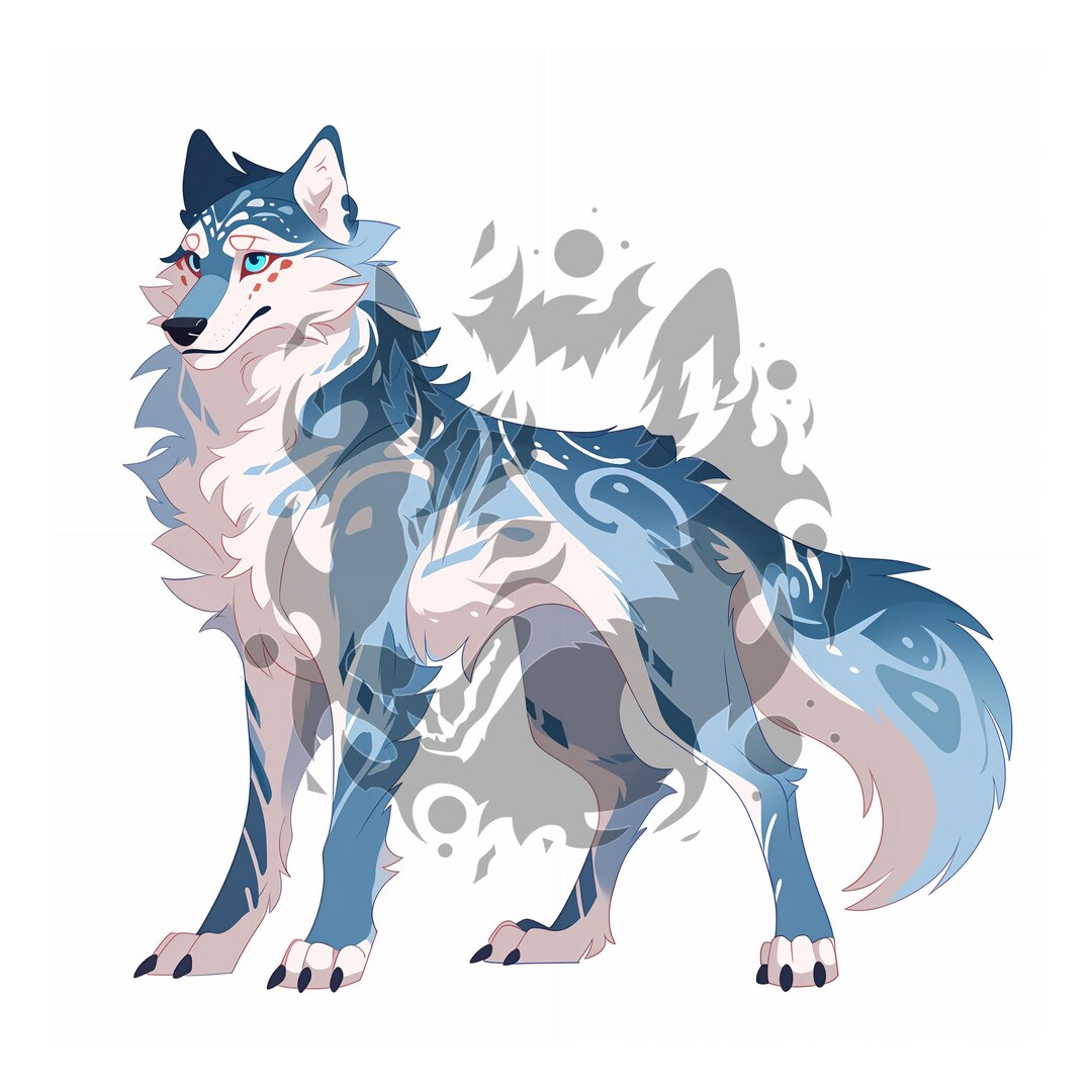 Blue Wolf Adoptable RP Character - Digital Download HD Image - Unique ...
